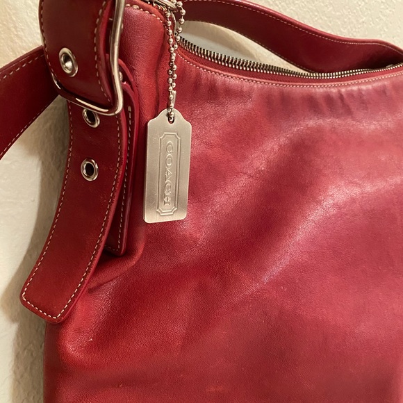 Coach | Bags | Coach C3s9326 Red Leather Signature Handbag Purse | Poshmark